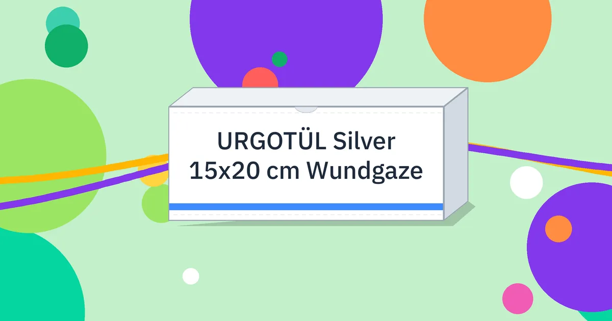 Symbolbild: Packung mit der Aufschrift URGOTÜL Silver 15x20 cm Wundgaze (PZN 11729796) – Verfügbarkeit und Bezug in Apotheken in Frankfurt am Main