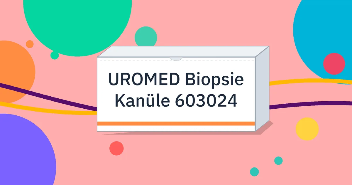 Symbolbild: Packung mit der Aufschrift UROMED Biopsie Kanüle 603024 (PZN 10267655) – Verfügbarkeit und Bezug in Apotheken in Frankfurt am Main