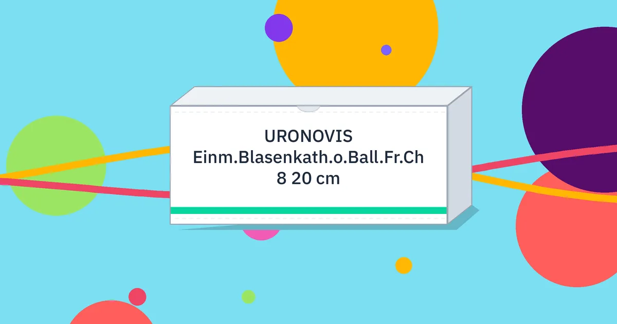 Symbolbild: Packung mit der Aufschrift URONOVIS Einm.Blasenkath.o.Ball.Fr.Ch 8 20 cm (PZN 03756715) – Verfügbarkeit und Bezug in Apotheken in Frankfurt am Main
