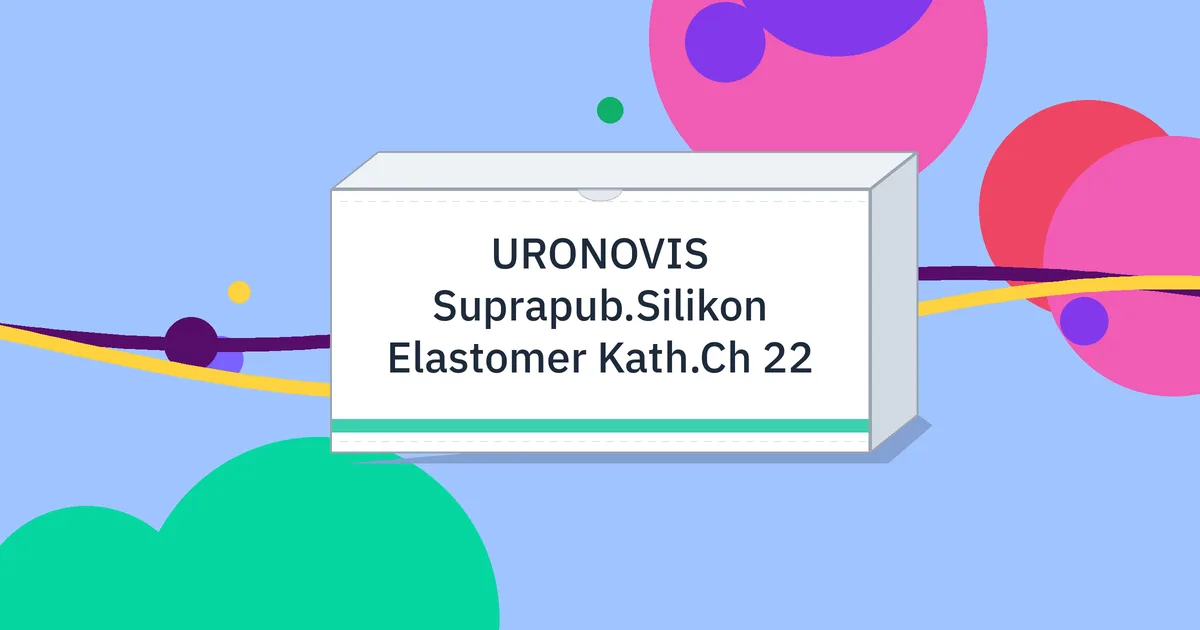 Symbolbild: Packung mit der Aufschrift URONOVIS Suprapub.Silikon Elastomer Kath.Ch 22 (PZN 02352341) – Verfügbarkeit und Bezug in Apotheken in Frankfurt am Main