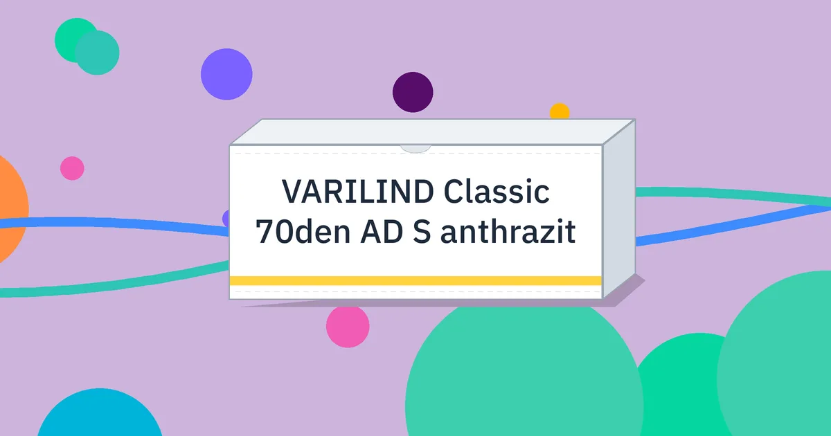 Symbolbild: Packung mit der Aufschrift VARILIND Classic 70den AD S anthrazit (PZN 09521568) – Verfügbarkeit und Bezug in Apotheken in Frankfurt am Main