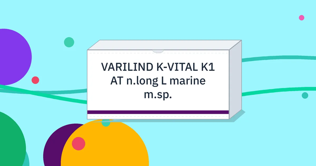Symbolbild: Packung mit der Aufschrift VARILIND K-VITAL K1 AT n.long L marine m.sp. (PZN 20559985) – Verfügbarkeit und Bezug in Apotheken in Frankfurt am Main