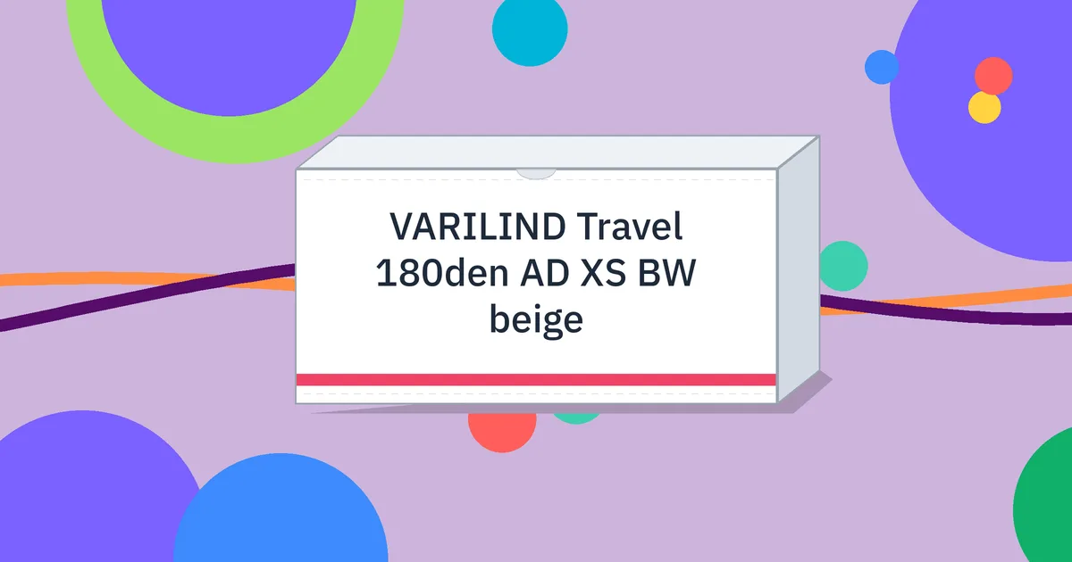 Symbolbild: Packung mit der Aufschrift VARILIND Travel 180den AD XS BW beige (PZN 04252856) – Verfügbarkeit und Bezug in Apotheken in Frankfurt am Main