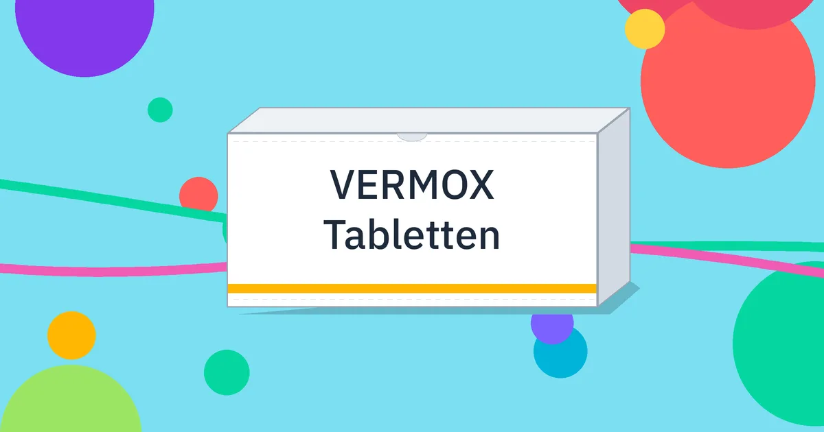 Symbolbild: Packung mit der Aufschrift VERMOX Tabletten (PZN 04658647) – Verfügbarkeit und Bezug in Apotheken in Frankfurt am Main