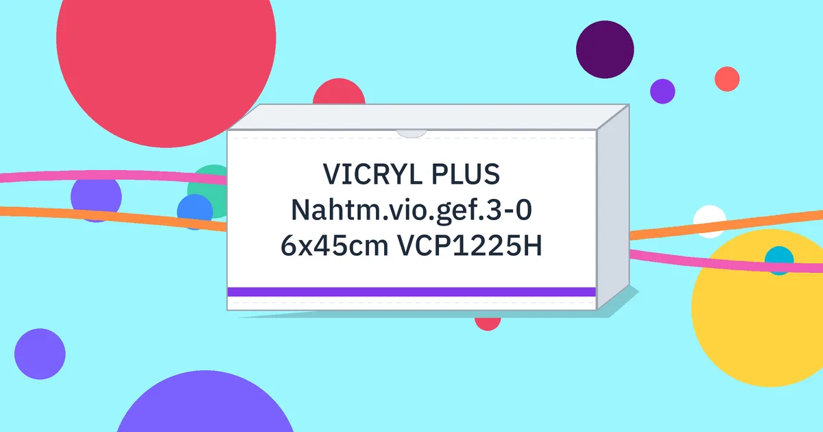 Symbolbild: Packung mit der Aufschrift VICRYL PLUS Nahtm.vio.gef.3-0 6x45cm VCP1225H (PZN 20390368) – Verfügbarkeit und Bezug in Apotheken in Frankfurt am Main
