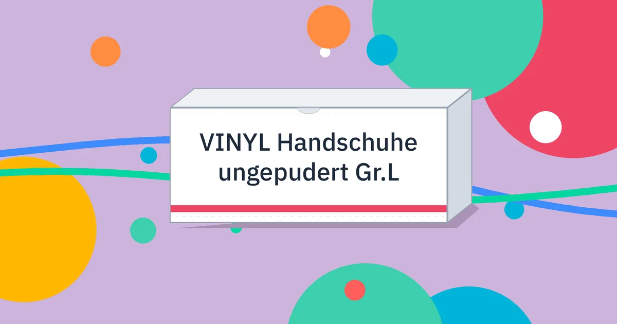 Symbolbild: Packung mit der Aufschrift VINYL Handschuhe ungepudert Gr.L (PZN 07485696) – Verfügbarkeit und Bezug in Apotheken in Frankfurt am Main