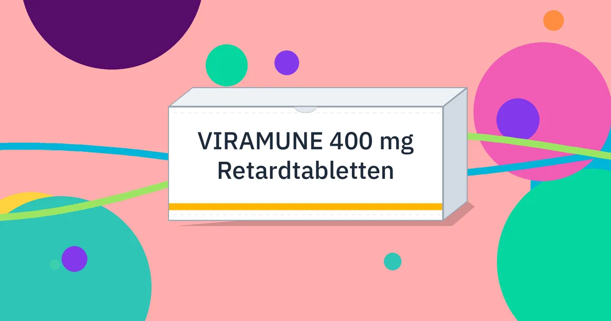 Symbolbild: Packung mit der Aufschrift VIRAMUNE 400 mg Retardtabletten (PZN 09637408) – Verfügbarkeit und Bezug in Apotheken in Frankfurt am Main