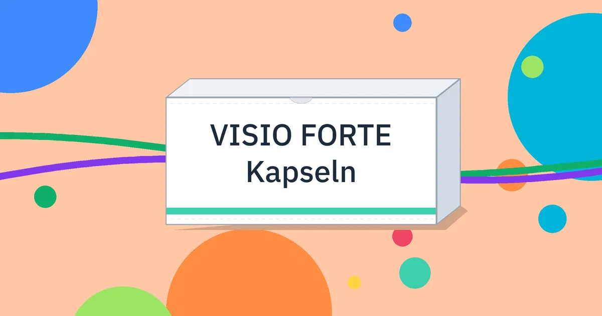 Symbolbild: Packung mit der Aufschrift VISIO FORTE Kapseln (PZN 19462743) – Verfügbarkeit und Bezug in Apotheken in Frankfurt am Main