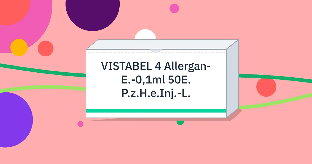 Symbolbild: Packung mit der Aufschrift VISTABEL 4 Allergan-E.-0,1ml 50E. P.z.H.e.Inj.-L. (PZN 19635190) – Verfügbarkeit und Bezug in Apotheken in Frankfurt am Main