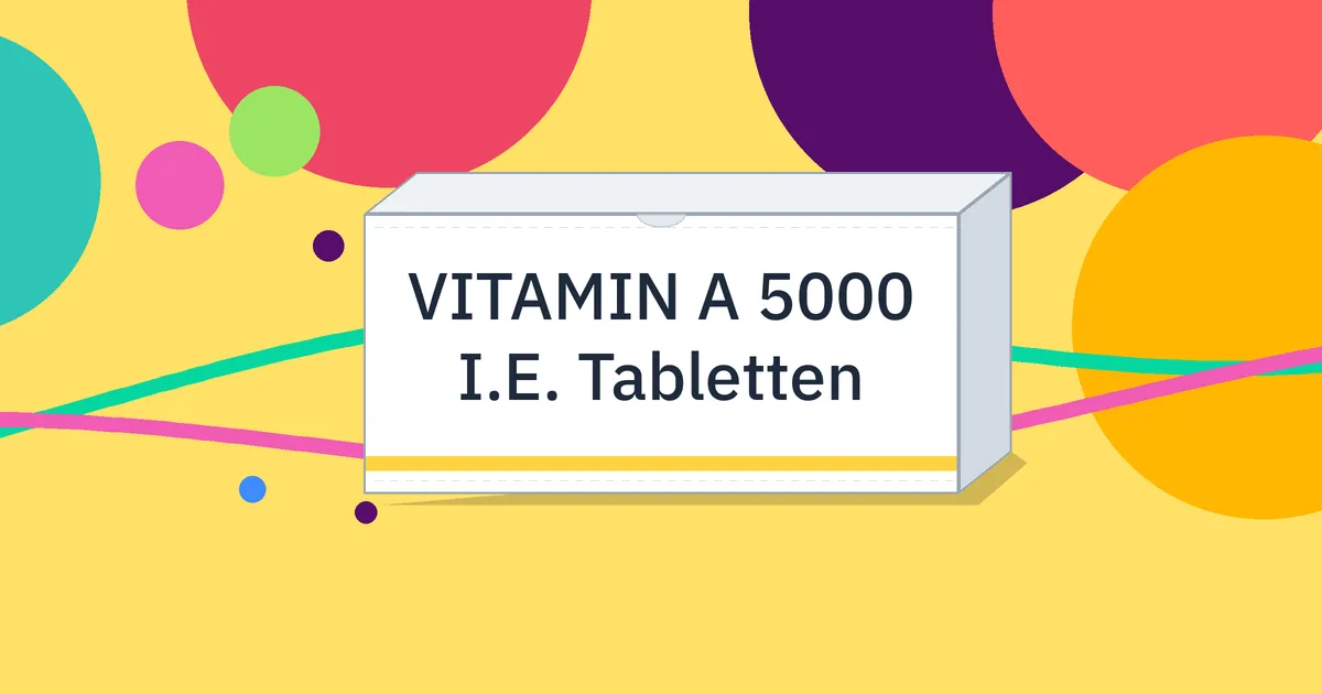 Symbolbild: Packung mit der Aufschrift VITAMIN A 5000 I.E. Tabletten (PZN 14276220) – Verfügbarkeit und Bezug in Apotheken in Frankfurt am Main