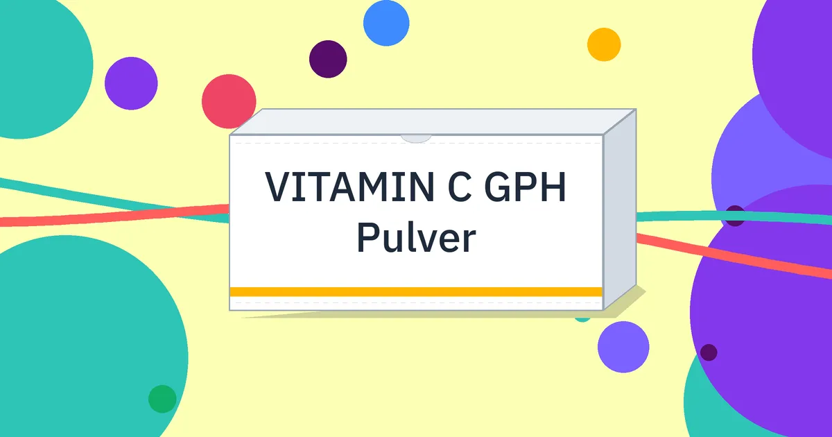 Symbolbild: Packung mit der Aufschrift VITAMIN C GPH Pulver (PZN 20806320) – Verfügbarkeit und Bezug in Apotheken in Frankfurt am Main