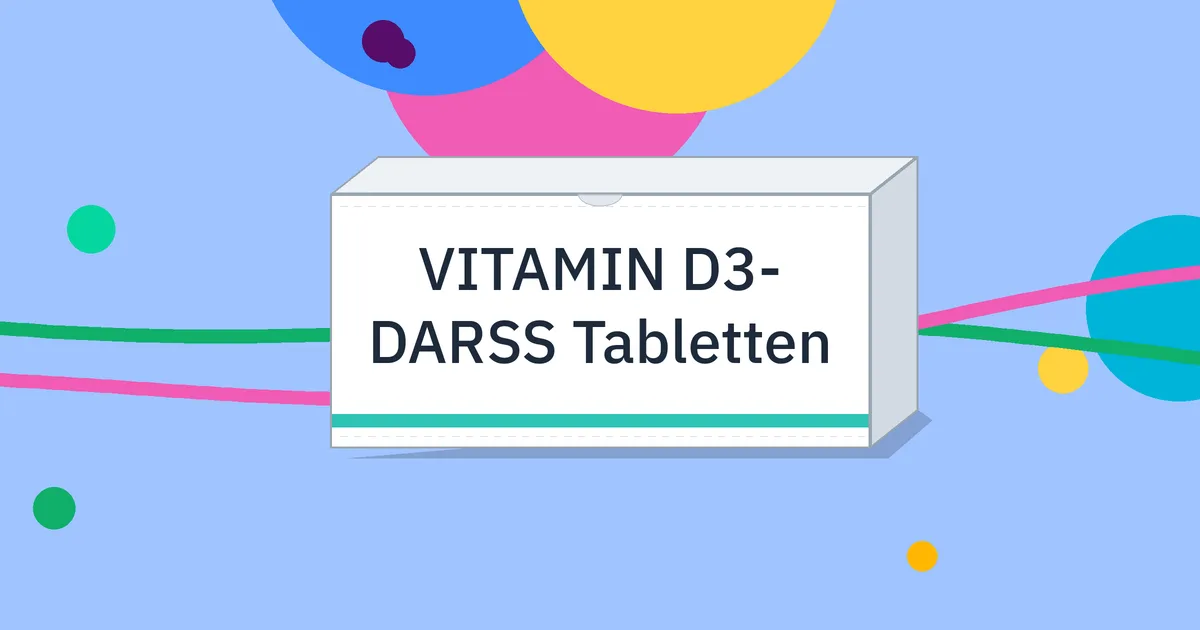 Symbolbild: Packung mit der Aufschrift VITAMIN D3-DARSS Tabletten (PZN 12801188) – Verfügbarkeit und Bezug in Apotheken in Frankfurt am Main