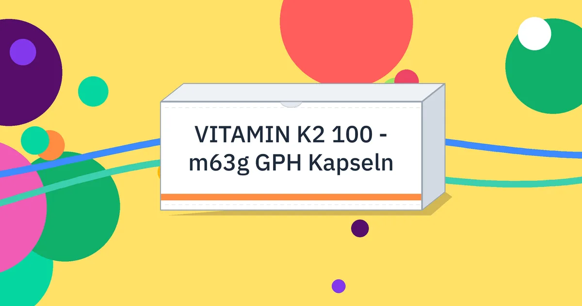 Symbolbild: Packung mit der Aufschrift VITAMIN K2 100 -m63g GPH Kapseln (PZN 10337953) – Verfügbarkeit und Bezug in Apotheken in Frankfurt am Main