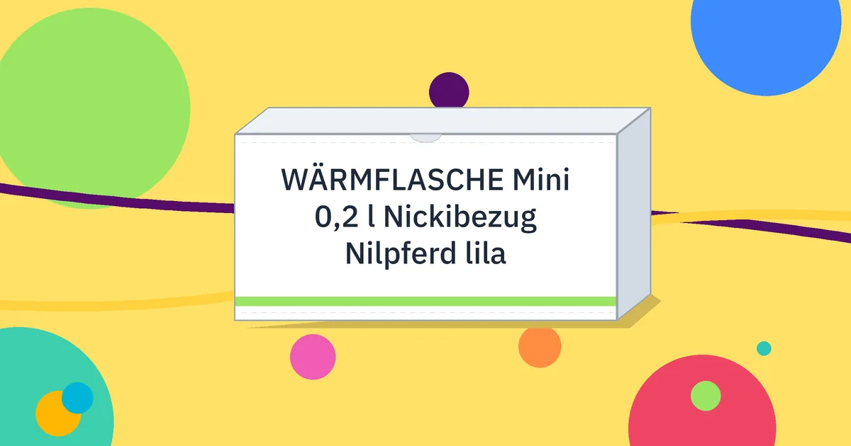 Symbolbild: Packung mit der Aufschrift WÄRMFLASCHE Mini 0,2 l Nickibezug Nilpferd lila (PZN 16791110) – Verfügbarkeit und Bezug in Apotheken in Frankfurt am Main