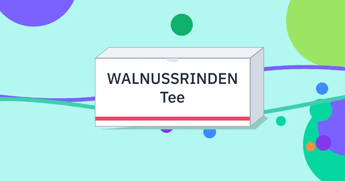 Symbolbild: Packung mit der Aufschrift WALNUSSRINDEN Tee (PZN 19550223) – Verfügbarkeit und Bezug in Apotheken in Frankfurt am Main