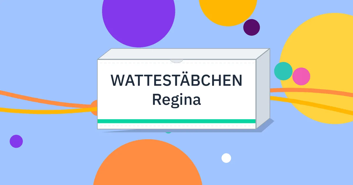 Symbolbild: Packung mit der Aufschrift WATTESTÄBCHEN Regina (PZN 08884731) – Verfügbarkeit und Bezug in Apotheken in Frankfurt am Main