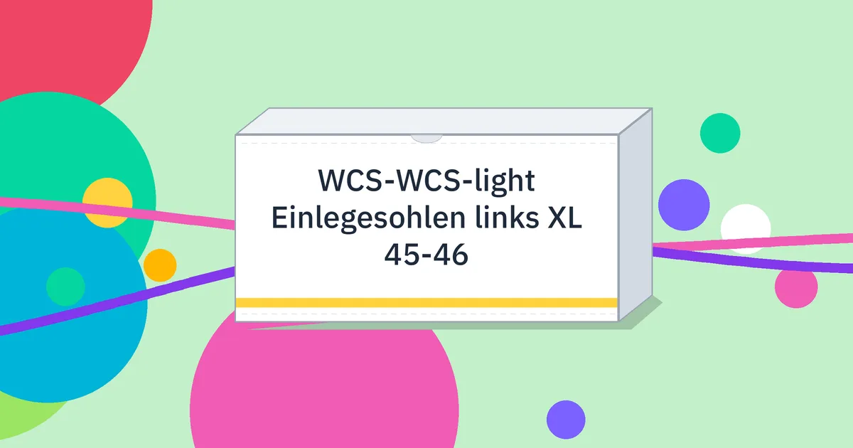 Symbolbild: Packung mit der Aufschrift WCS-WCS-light Einlegesohlen links XL 45-46 (PZN 16631777) – Verfügbarkeit und Bezug in Apotheken in Frankfurt am Main