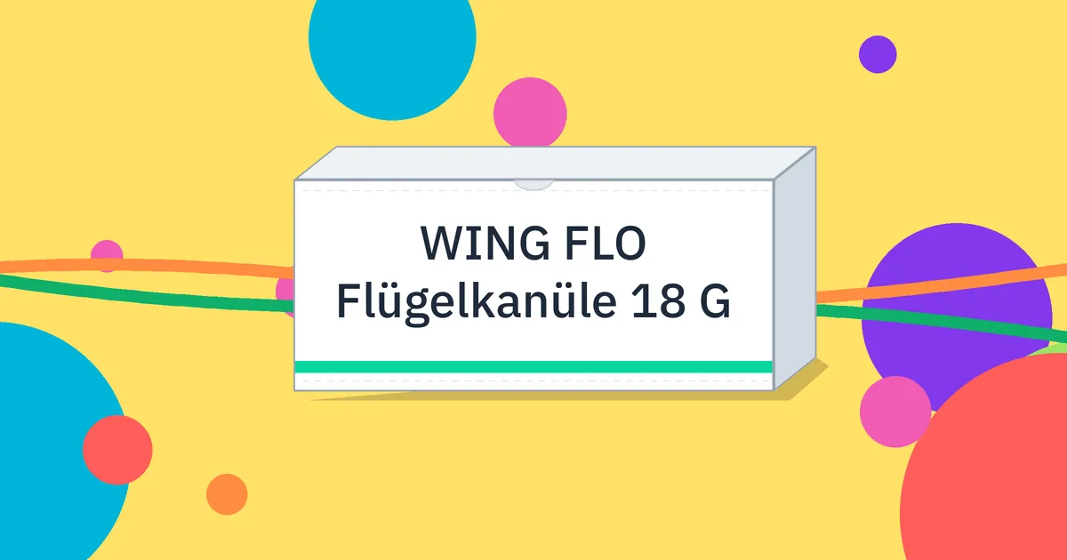 Symbolbild: Packung mit der Aufschrift WING FLO Flügelkanüle 18 G (PZN 03024952) – Verfügbarkeit und Bezug in Apotheken in Frankfurt am Main
