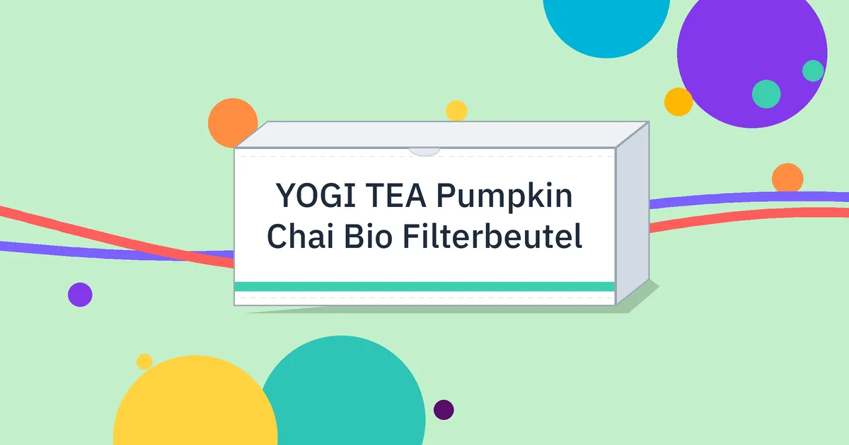 Symbolbild: Packung mit der Aufschrift YOGI TEA Pumpkin Chai Bio Filterbeutel (PZN 17437623) – Verfügbarkeit und Bezug in Apotheken in Frankfurt am Main