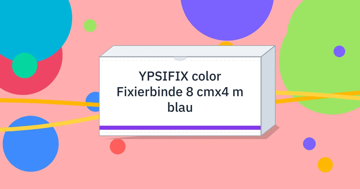 Symbolbild: Packung mit der Aufschrift YPSIFIX color Fixierbinde 8 cmx4 m blau (PZN 06187608) – Verfügbarkeit und Bezug in Apotheken in Frankfurt am Main