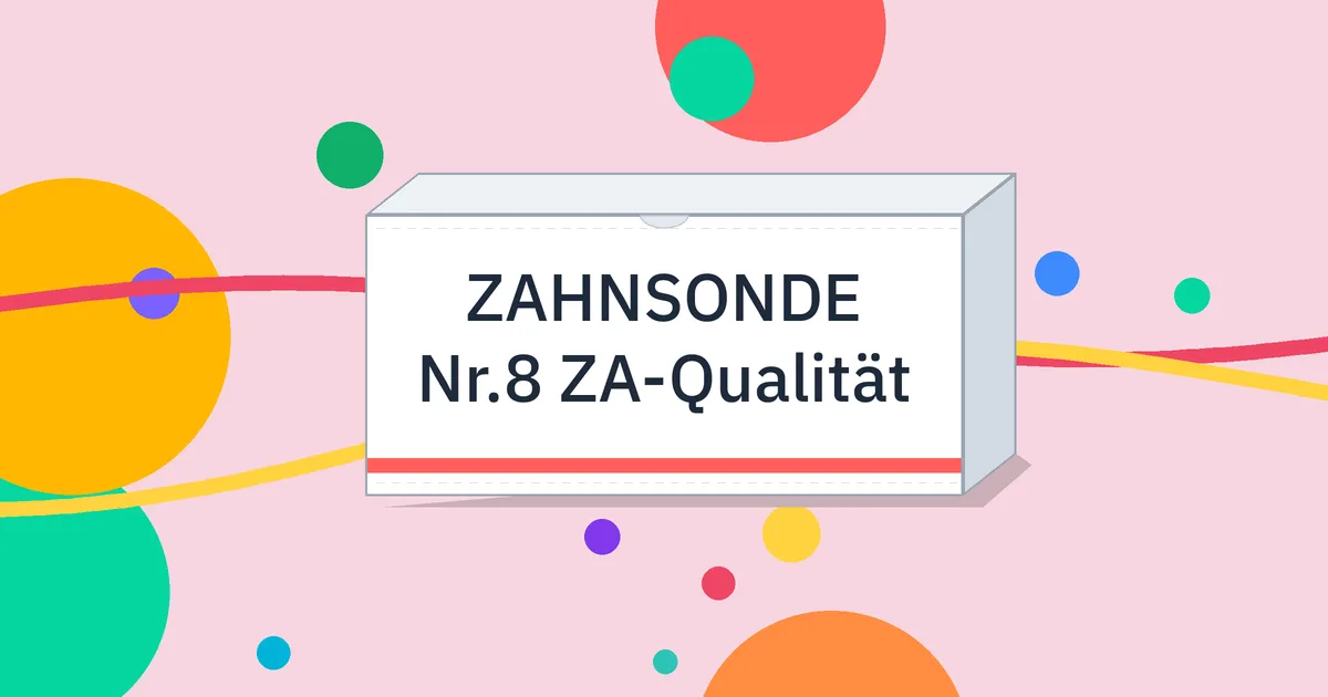 Symbolbild: Packung mit der Aufschrift ZAHNSONDE Nr.8 ZA-Qualität (PZN 03149990) – Verfügbarkeit und Bezug in Apotheken in Frankfurt am Main
