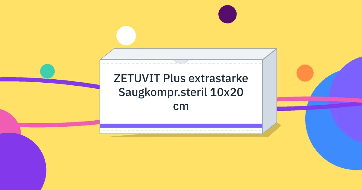 Symbolbild: Packung mit der Aufschrift ZETUVIT Plus extrastarke Saugkompr.steril 10x20 cm (PZN 17164088) – Verfügbarkeit und Bezug in Apotheken in Frankfurt am Main
