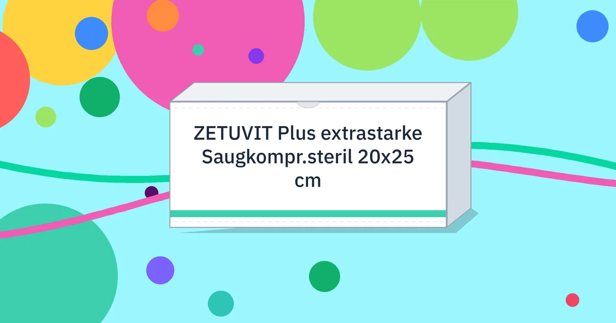 Symbolbild: Packung mit der Aufschrift ZETUVIT Plus extrastarke Saugkompr.steril 20x25 cm (PZN 20544021) – Verfügbarkeit und Bezug in Apotheken in Frankfurt am Main