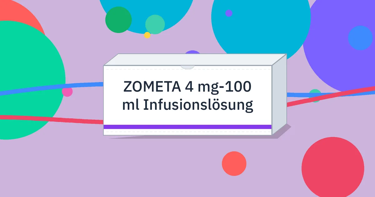 Symbolbild: Packung mit der Aufschrift ZOMETA 4 mg-100 ml Infusionslösung (PZN 10992327) – Verfügbarkeit und Bezug in Apotheken in Frankfurt am Main