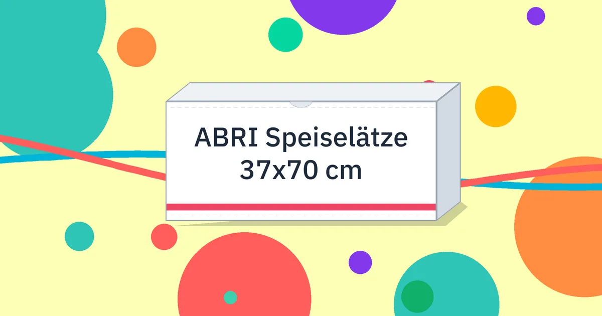 Symbolbild: Packung mit der Aufschrift ABRI Speiselätze 37x70 cm (PZN 00373250) – Verfügbarkeit und Bezug in Apotheken in Frankfurt am Main