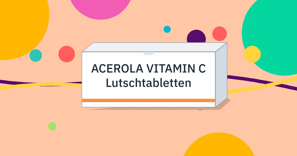 Symbolbild: Packung mit der Aufschrift ACEROLA VITAMIN C Lutschtabletten (PZN 00234198) – Verfügbarkeit und Bezug in Apotheken in Frankfurt am Main