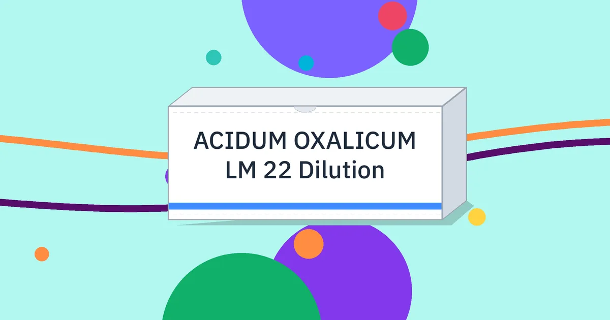 Symbolbild: Packung mit der Aufschrift ACIDUM OXALICUM LM 22 Dilution (PZN 13281271) – Verfügbarkeit und Bezug in Apotheken in Frankfurt am Main