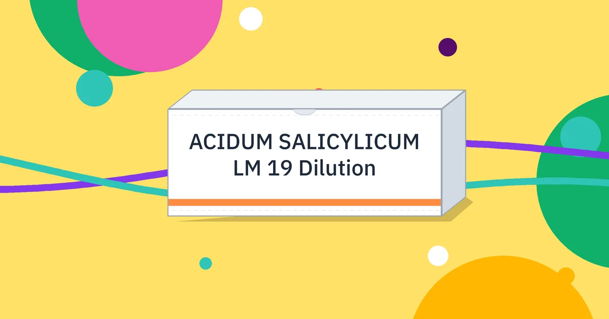 Symbolbild: Packung mit der Aufschrift ACIDUM SALICYLICUM LM 19 Dilution (PZN 13282135) – Verfügbarkeit und Bezug in Apotheken in Frankfurt am Main