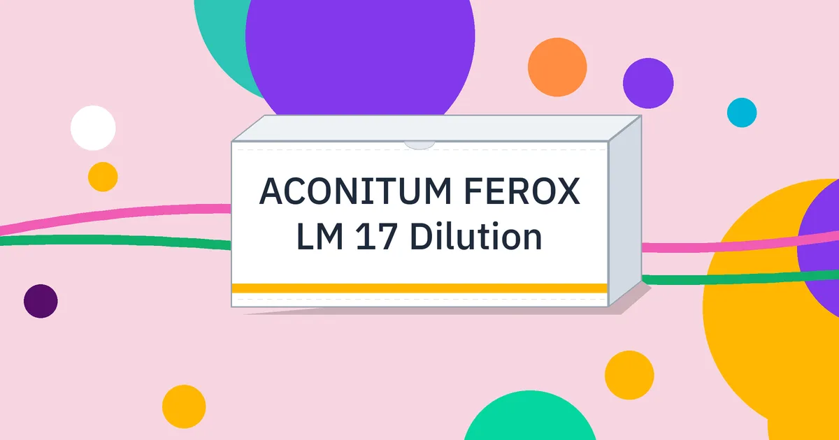Symbolbild: Packung mit der Aufschrift ACONITUM FEROX LM 17 Dilution (PZN 13290695) – Verfügbarkeit und Bezug in Apotheken in Frankfurt am Main