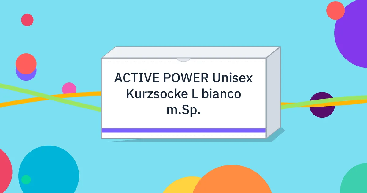 Symbolbild: Packung mit der Aufschrift ACTIVE POWER Unisex Kurzsocke L bianco m.Sp. (PZN 16194408) – Verfügbarkeit und Bezug in Apotheken in Frankfurt am Main