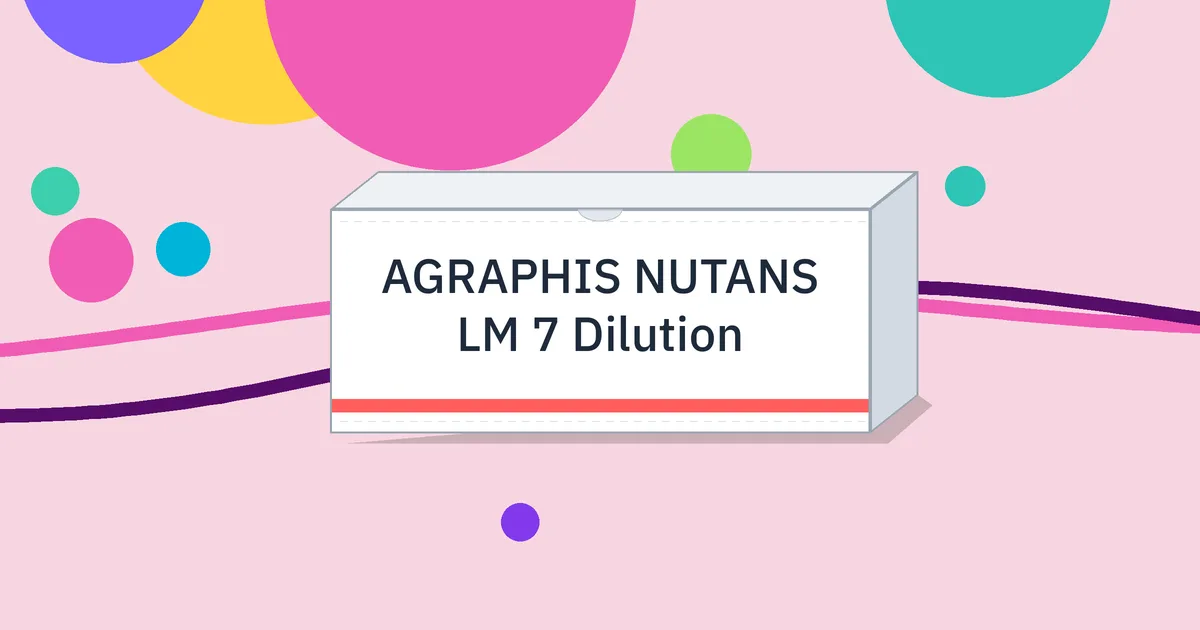 Symbolbild: Packung mit der Aufschrift AGRAPHIS NUTANS LM 7 Dilution (PZN 13306350) – Verfügbarkeit und Bezug in Apotheken in Frankfurt am Main
