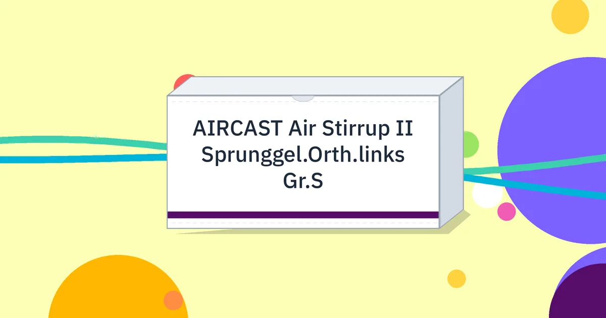 Symbolbild: Packung mit der Aufschrift AIRCAST Air Stirrup II Sprunggel.Orth.links Gr.S (PZN 14199726) – Verfügbarkeit und Bezug in Apotheken in Frankfurt am Main