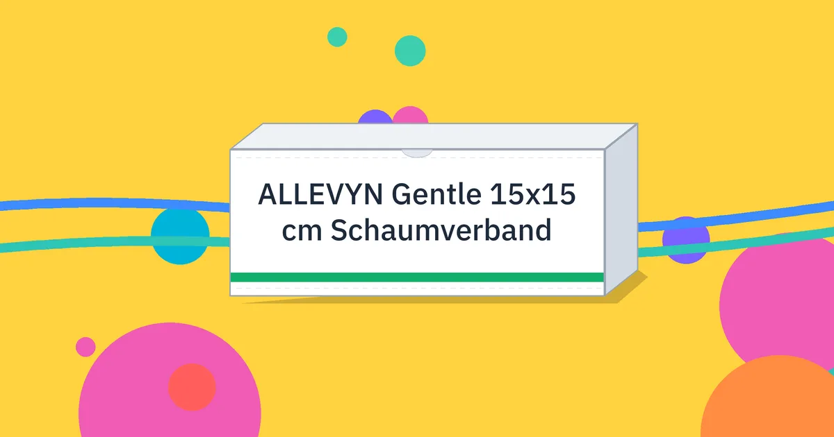 Symbolbild: Packung mit der Aufschrift ALLEVYN Gentle 15x15 cm Schaumverband (PZN 16026786) – Verfügbarkeit und Bezug in Apotheken in Frankfurt am Main