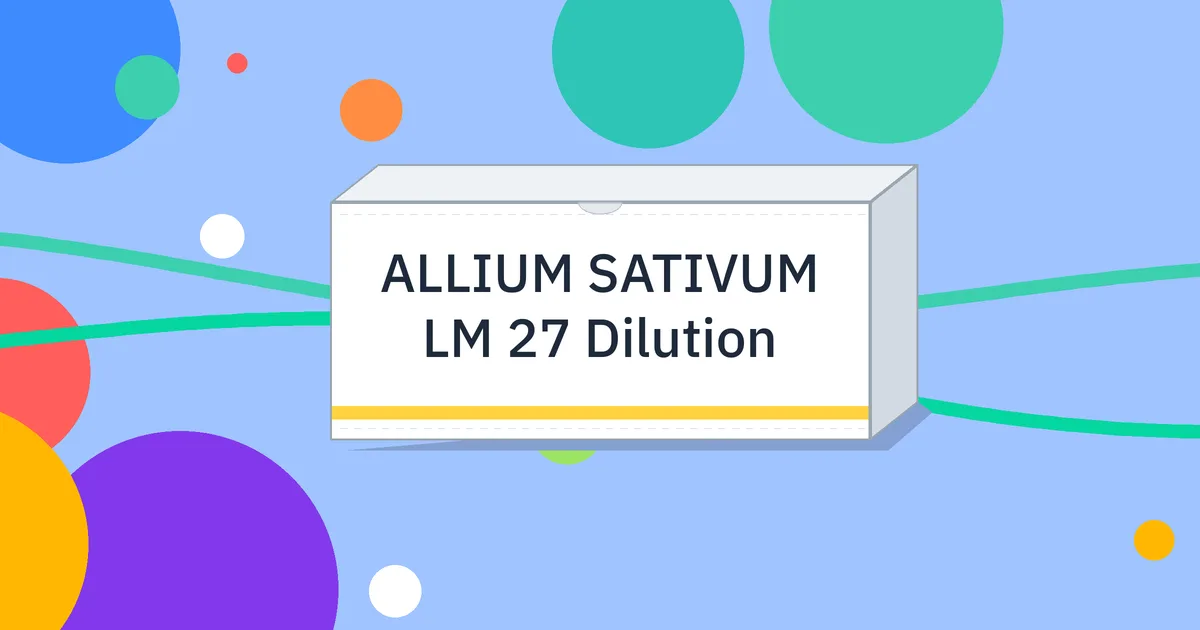 Symbolbild: Packung mit der Aufschrift ALLIUM SATIVUM LM 27 Dilution (PZN 13311724) – Verfügbarkeit und Bezug in Apotheken in Frankfurt am Main