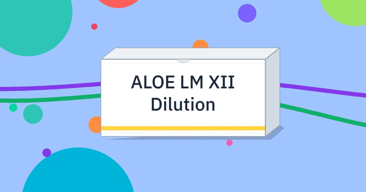 Symbolbild: Packung mit der Aufschrift ALOE LM XII Dilution (PZN 02820925) – Verfügbarkeit und Bezug in Apotheken in Frankfurt am Main