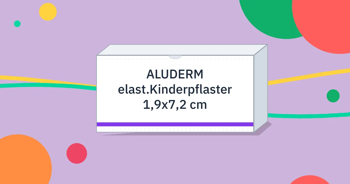Symbolbild: Packung mit der Aufschrift ALUDERM elast.Kinderpflaster 1,9x7,2 cm (PZN 19469774) – Verfügbarkeit und Bezug in Apotheken in Frankfurt am Main