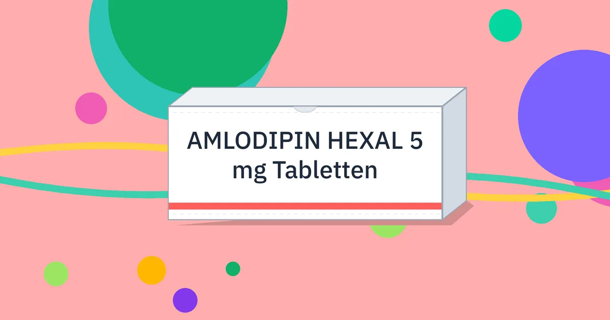 Symbolbild: Packung mit der Aufschrift AMLODIPIN HEXAL 5 mg Tabletten (PZN 07018598) – Verfügbarkeit und Bezug in Apotheken in Frankfurt am Main