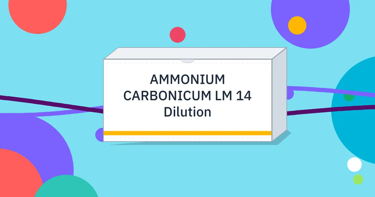 Symbolbild: Packung mit der Aufschrift AMMONIUM CARBONICUM LM 14 Dilution (PZN 12760650) – Verfügbarkeit und Bezug in Apotheken in Frankfurt am Main