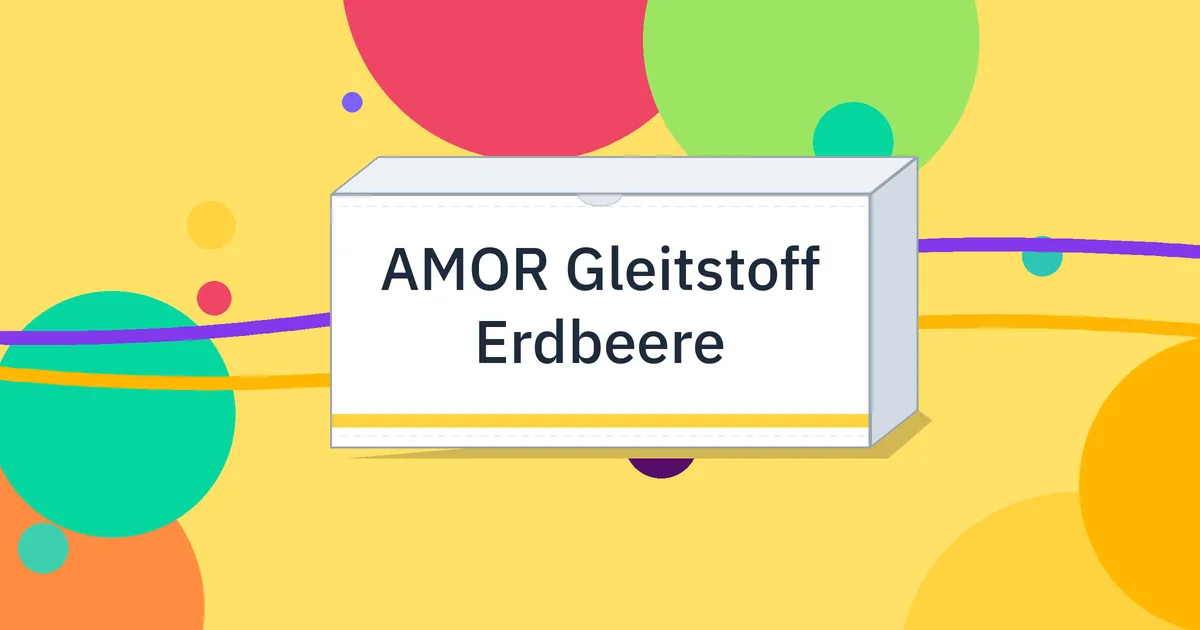 Symbolbild: Packung mit der Aufschrift AMOR Gleitstoff Erdbeere (PZN 09753557) – Verfügbarkeit und Bezug in Apotheken in Frankfurt am Main