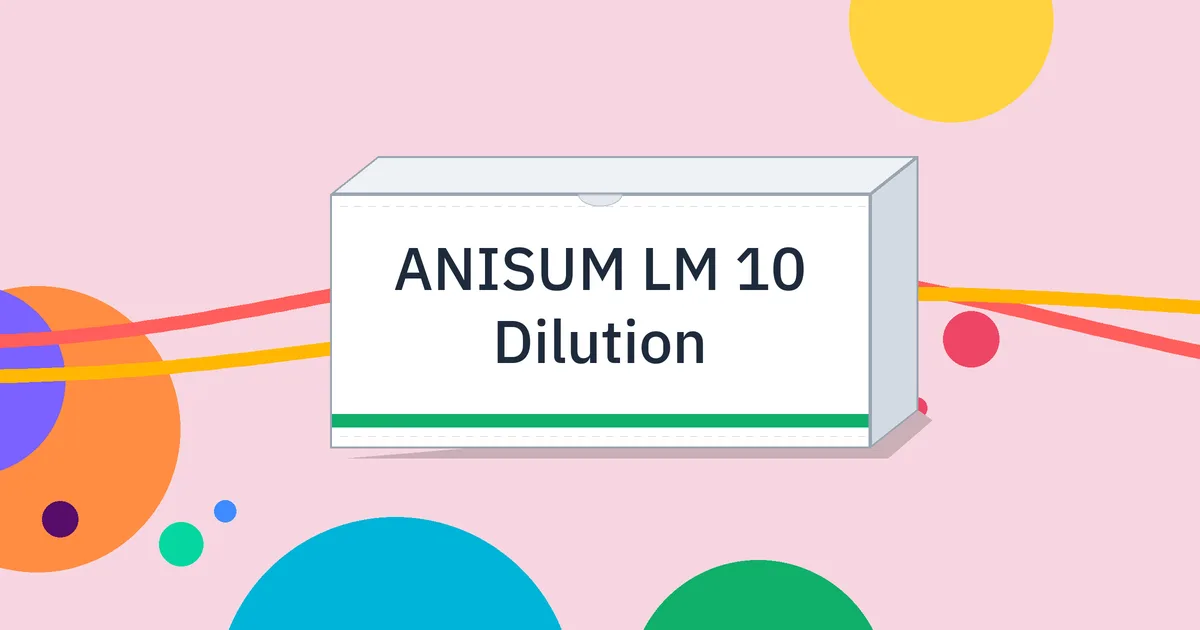 Symbolbild: Packung mit der Aufschrift ANISUM LM 10 Dilution (PZN 12762838) – Verfügbarkeit und Bezug in Apotheken in Frankfurt am Main