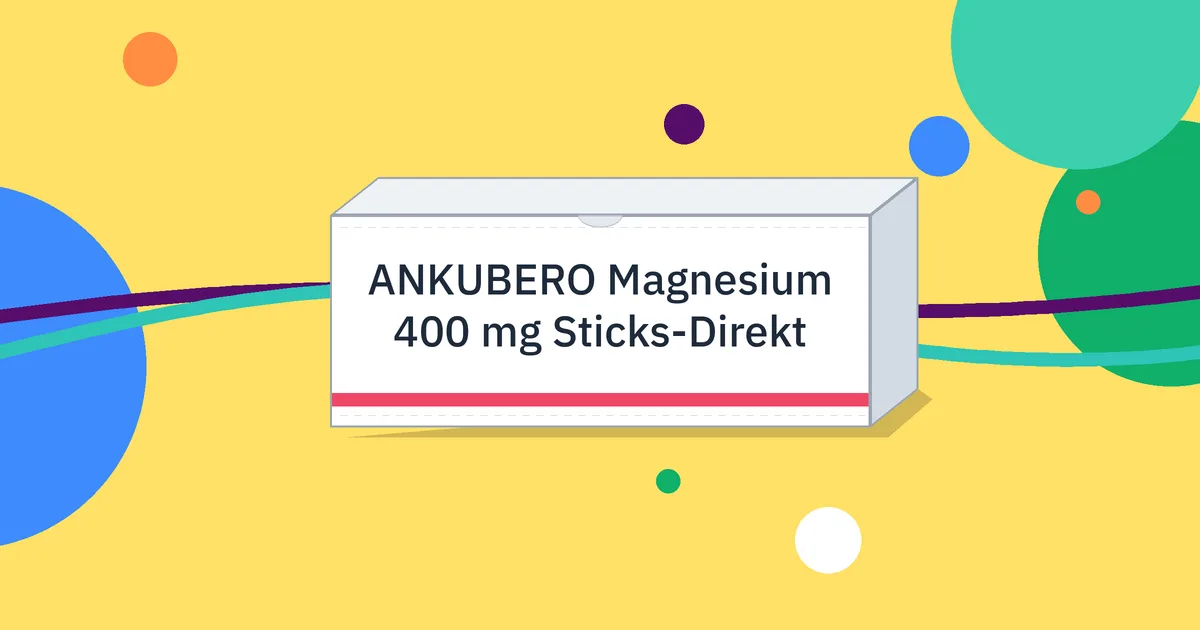 Symbolbild: Packung mit der Aufschrift ANKUBERO Magnesium 400 mg Sticks-Direkt (PZN 16754534) – Verfügbarkeit und Bezug in Apotheken in Frankfurt am Main