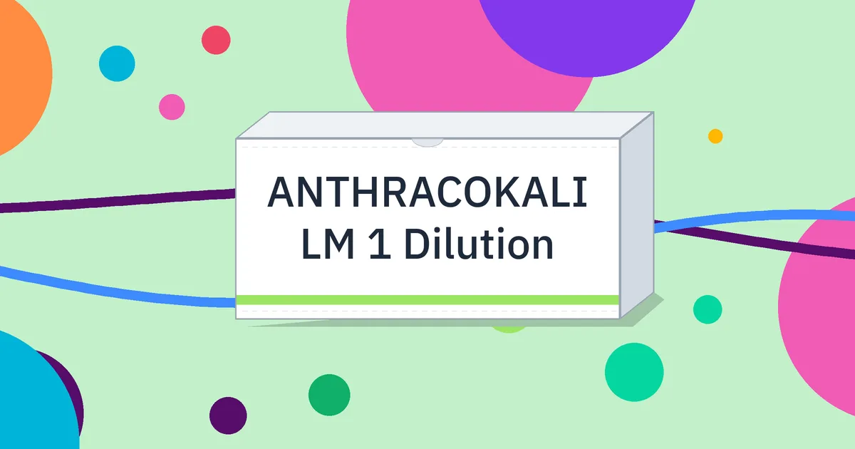 Symbolbild: Packung mit der Aufschrift ANTHRACOKALI LM 1 Dilution (PZN 13371100) – Verfügbarkeit und Bezug in Apotheken in Frankfurt am Main