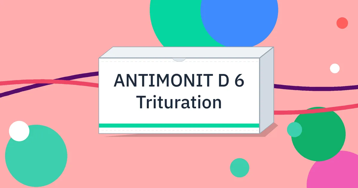 Symbolbild: Packung mit der Aufschrift ANTIMONIT D 6 Trituration (PZN 01571839) – Verfügbarkeit und Bezug in Apotheken in Frankfurt am Main
