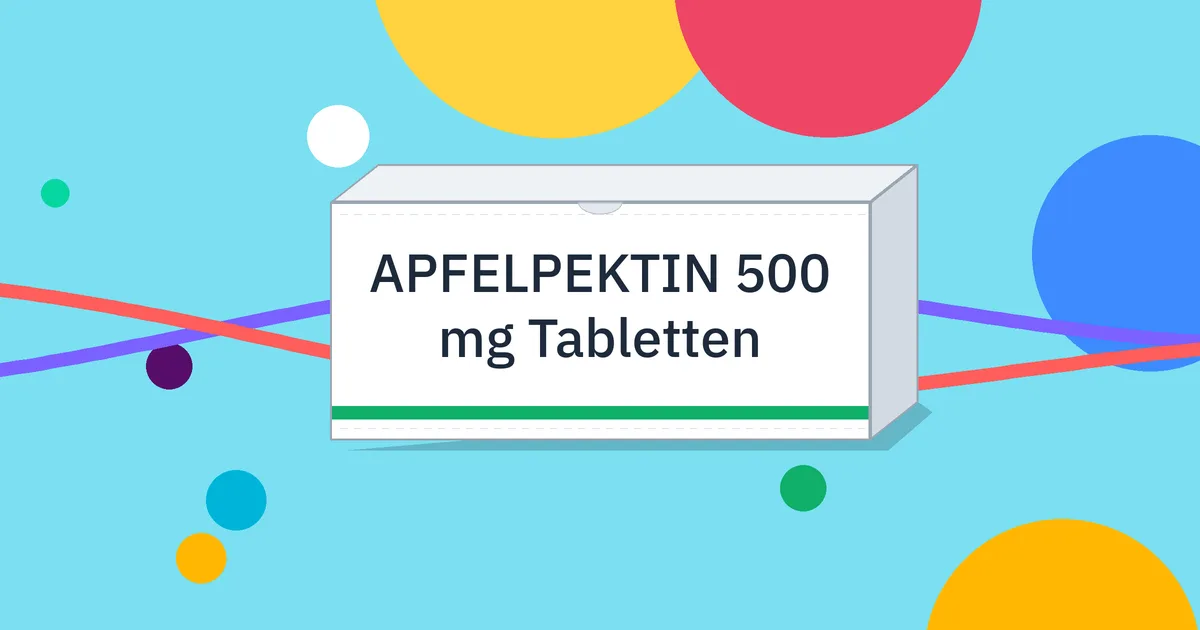 Symbolbild: Packung mit der Aufschrift APFELPEKTIN 500 mg Tabletten (PZN 17872572) – Verfügbarkeit und Bezug in Apotheken in Frankfurt am Main