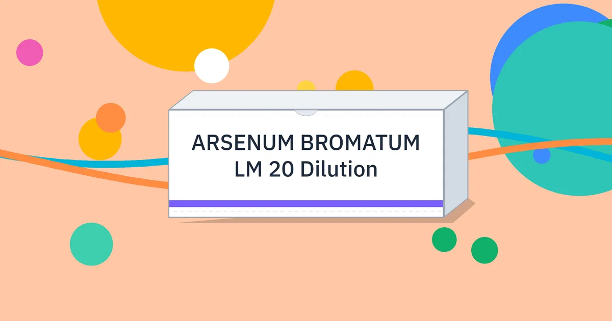 Symbolbild: Packung mit der Aufschrift ARSENUM BROMATUM LM 20 Dilution (PZN 12771406) – Verfügbarkeit und Bezug in Apotheken in Frankfurt am Main
