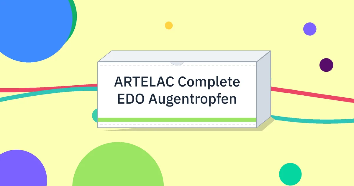 Symbolbild: Packung mit der Aufschrift ARTELAC Complete EDO Augentropfen (PZN 19886118) – Verfügbarkeit und Bezug in Apotheken in Frankfurt am Main